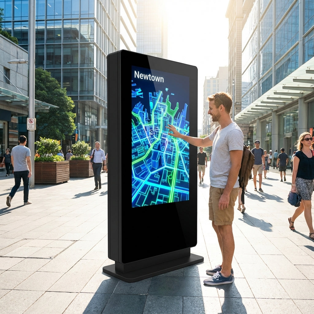 Outdoor Interactive Multi-Touch Totems | 2,500cd/m² PCAP Screens ...